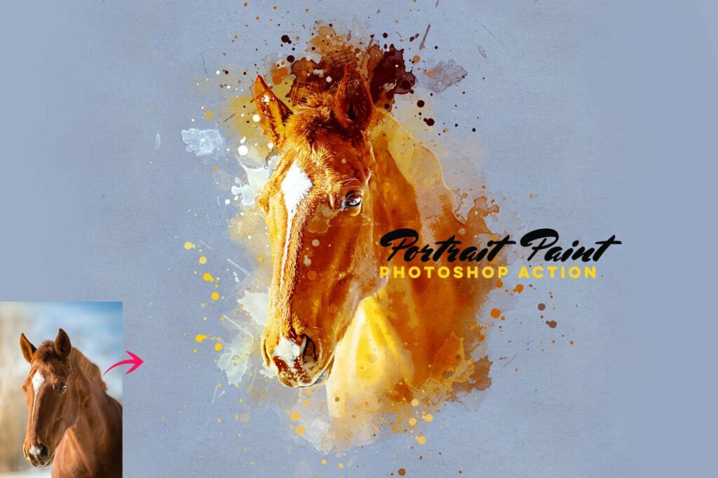 Portrait Paint Photoshop Action – MasterBundles