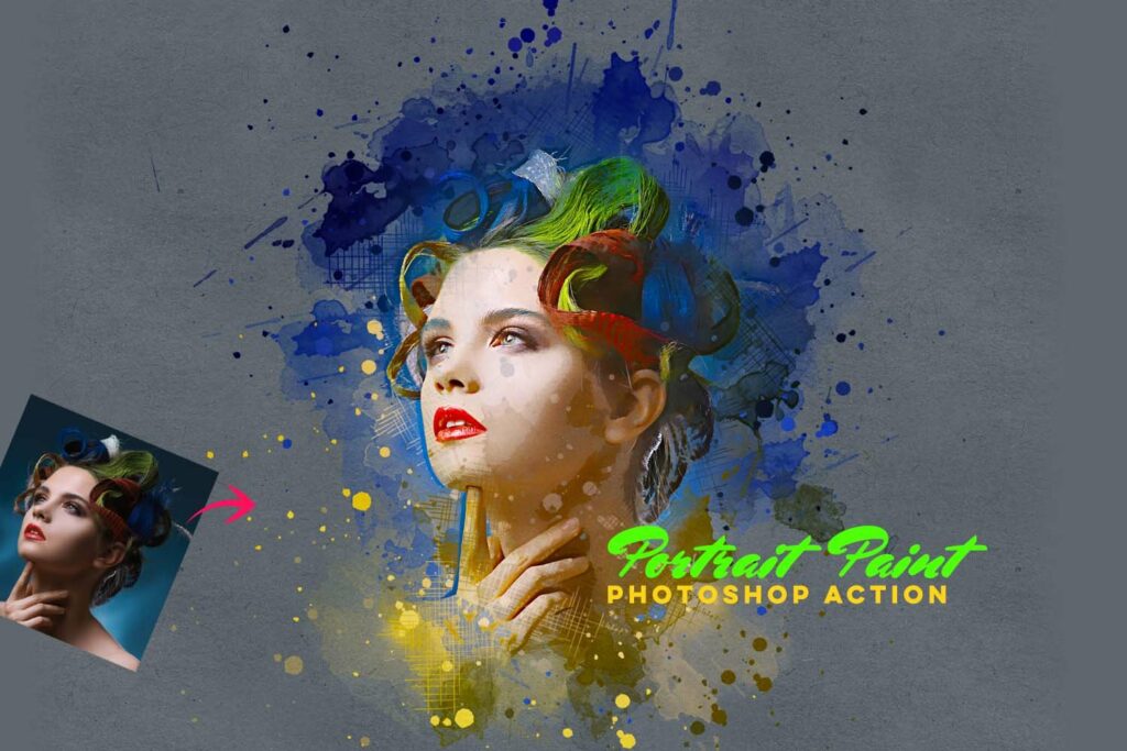 Portrait Paint Photoshop Action – MasterBundles