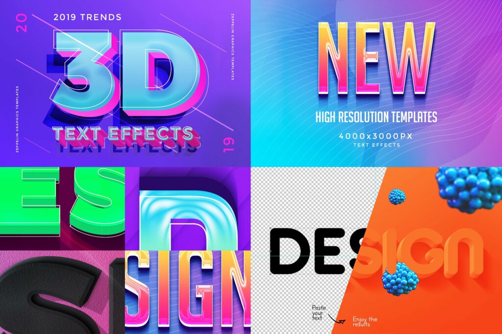 3D Text Effects Bundle Vol.4 – MasterBundles