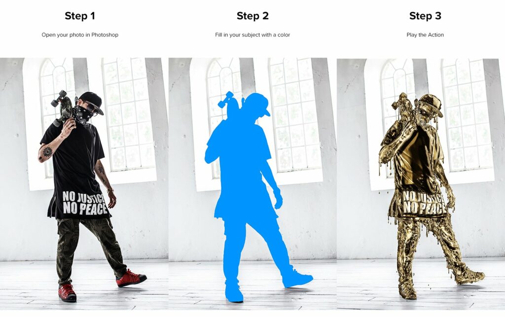 Dripping Gold Photoshop Action – MasterBundles