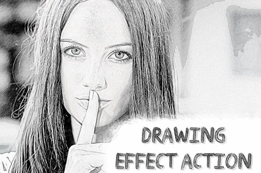 Drawing Effect Photoshop Action – MasterBundles