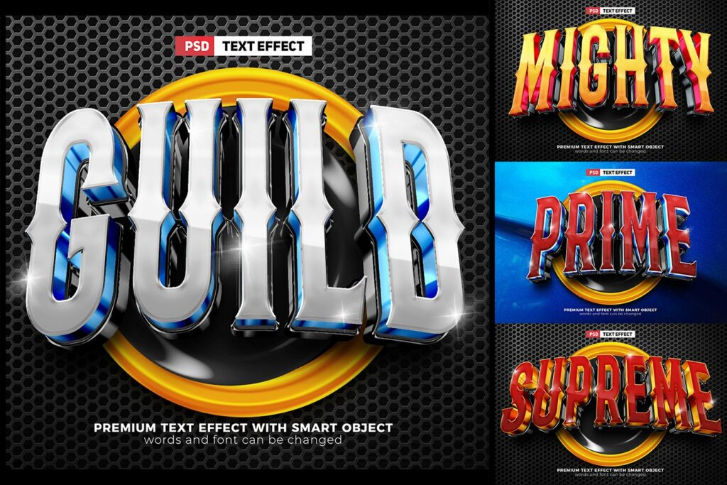 Esport 3D Text Effect Logo Template – MasterBundles