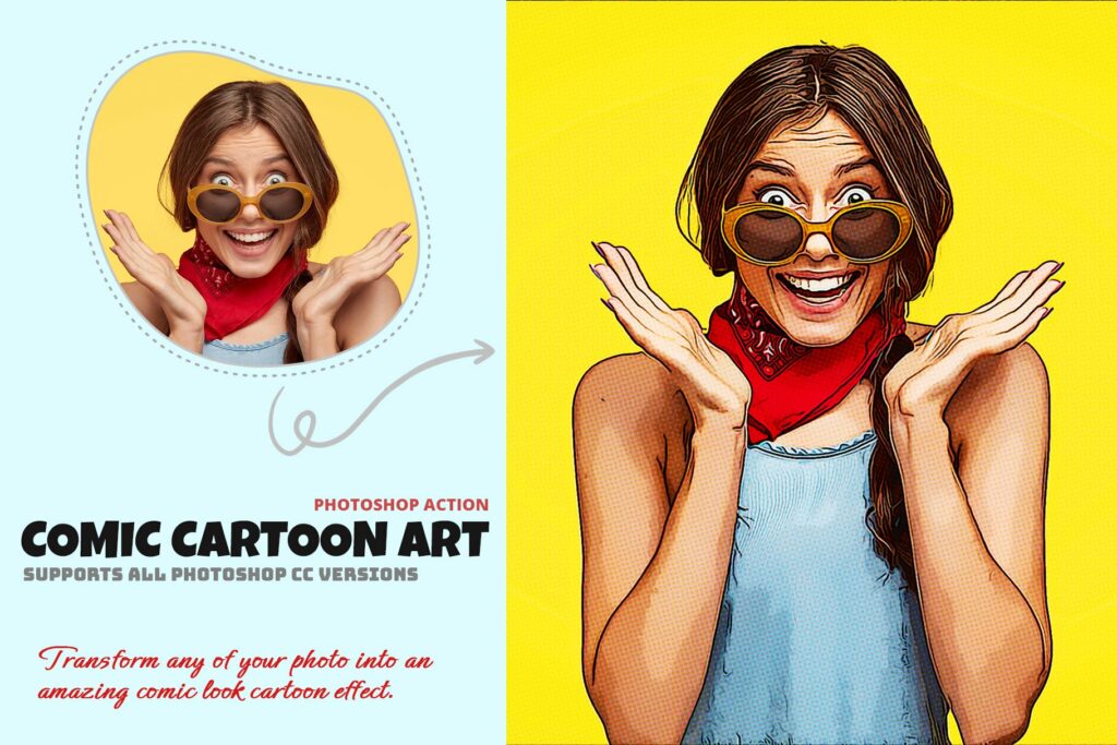 Comic Cartoon Art Photoshop Action – MasterBundles