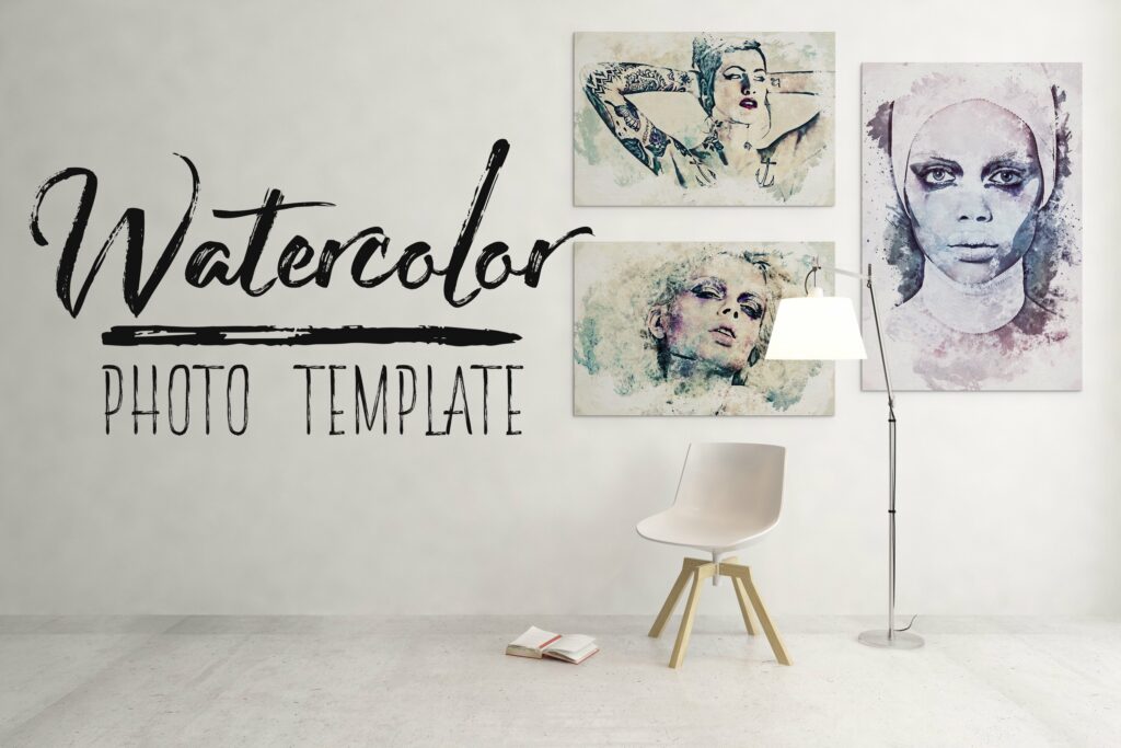 Watercolor Portrait Photo Template – MasterBundles