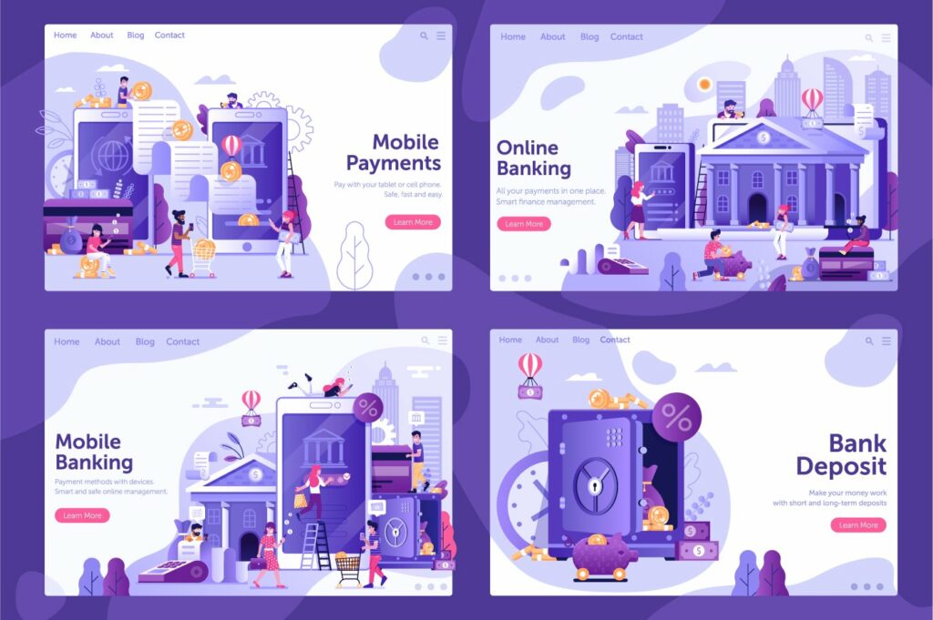 Online Banking Web Illustrations – MasterBundles