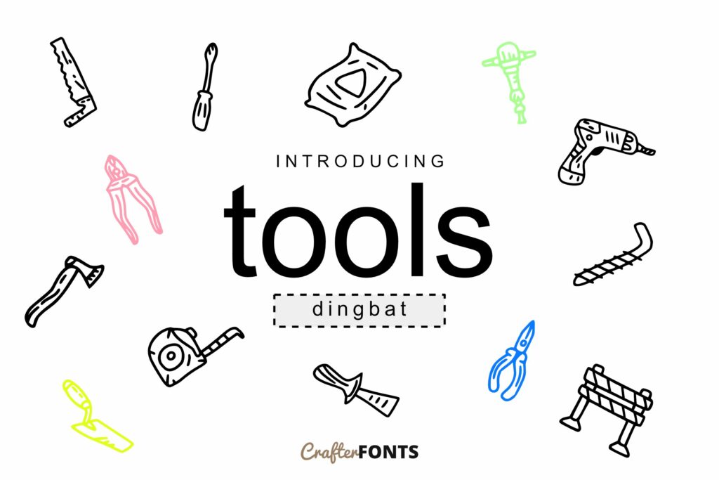 Tools Doodle Dingbat – MasterBundles