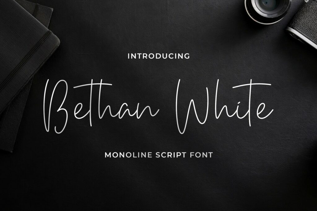 Bethan White - Monoline Script Font – MasterBundles