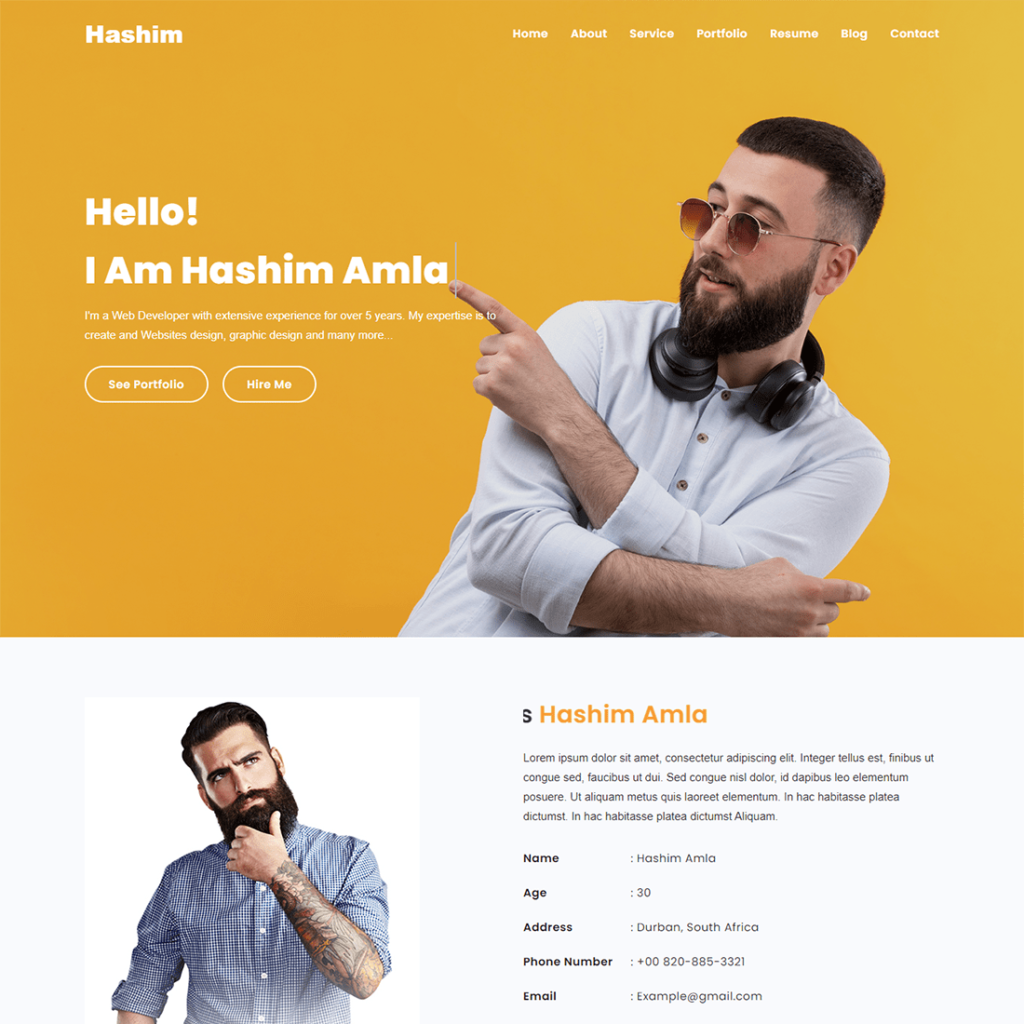Portfolio Resume HTML Template - MasterBundles