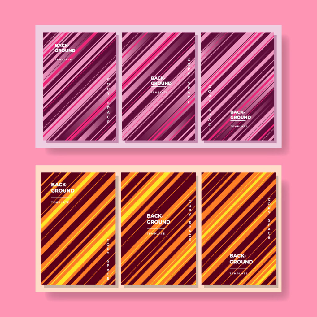 12 diagonal stripes background set in portrait style - MasterBundles