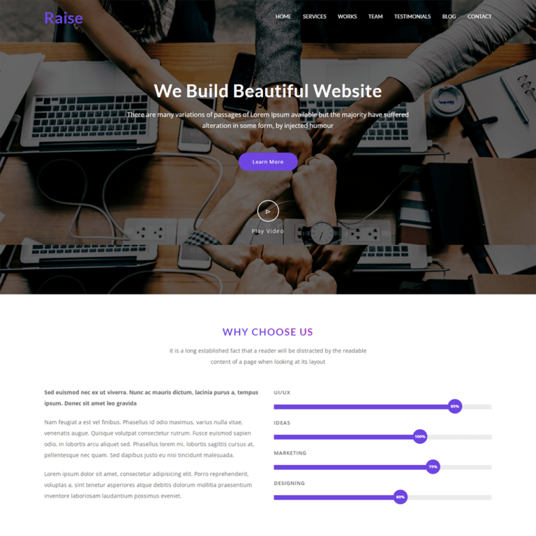 Raise Digital Agency Website Template - MasterBundles