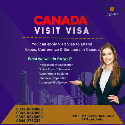 CANADA VISIT VISA| cool post design - MasterBundles