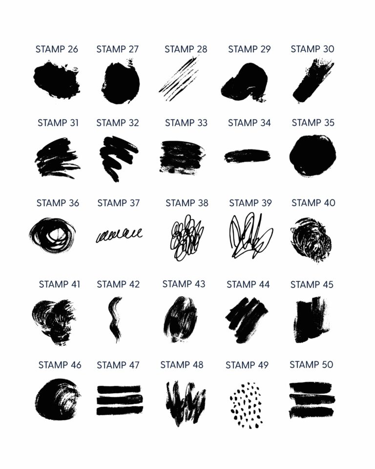 Vol 1 & 2 Brush Stamp Stickers – MasterBundles