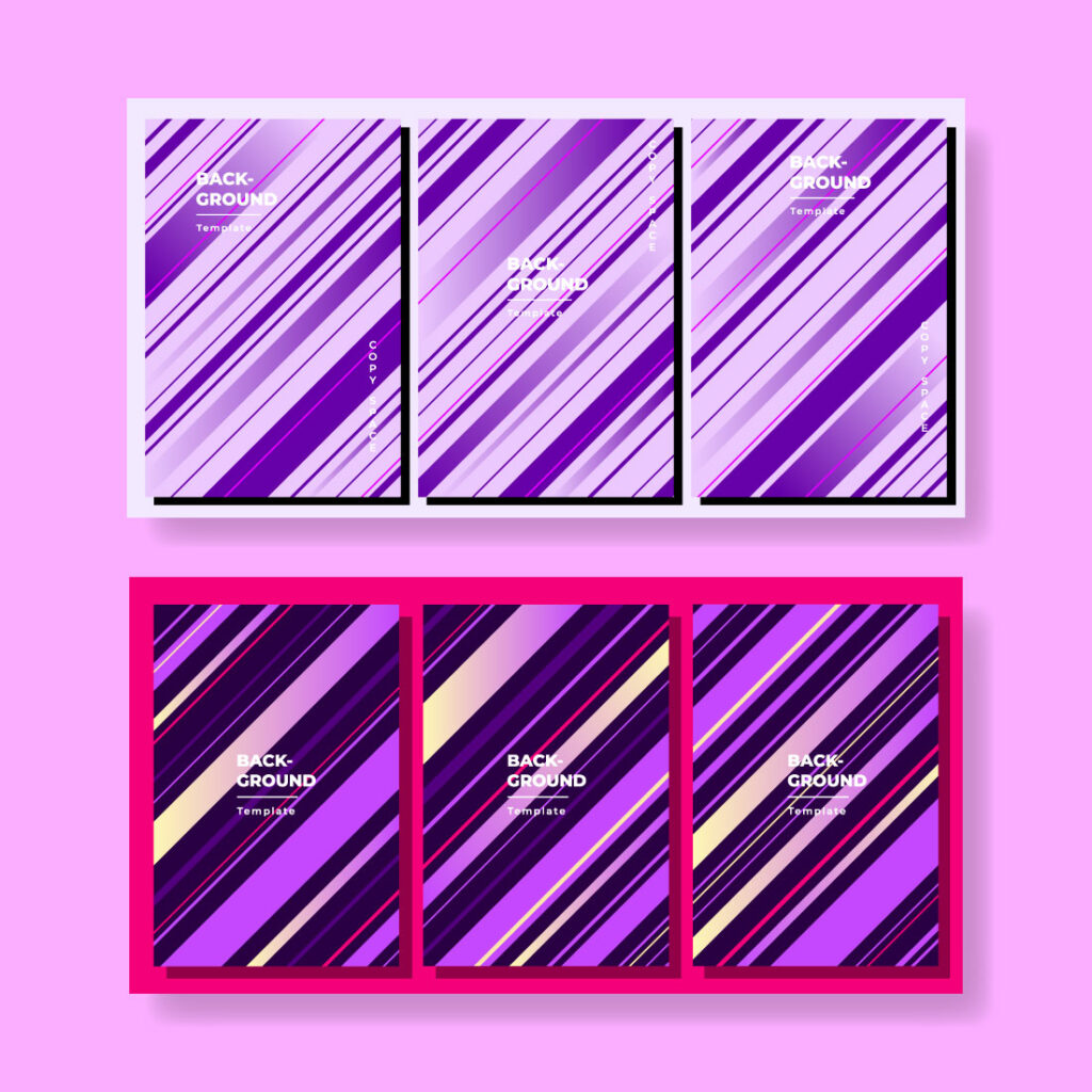 12 diagonal stripes background set in portrait style - MasterBundles