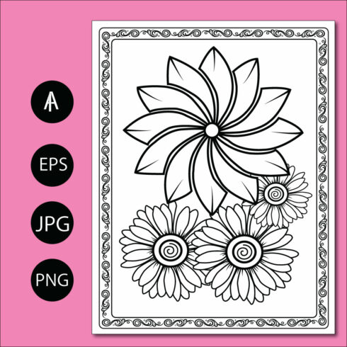 30 Flower Coloring Pages - MasterBundles