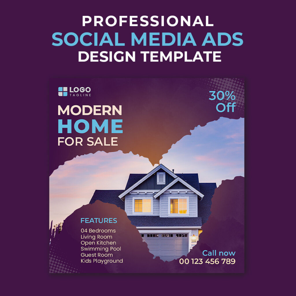 Professional & Creative Modern Home For Sale Social Media Ads Design ...