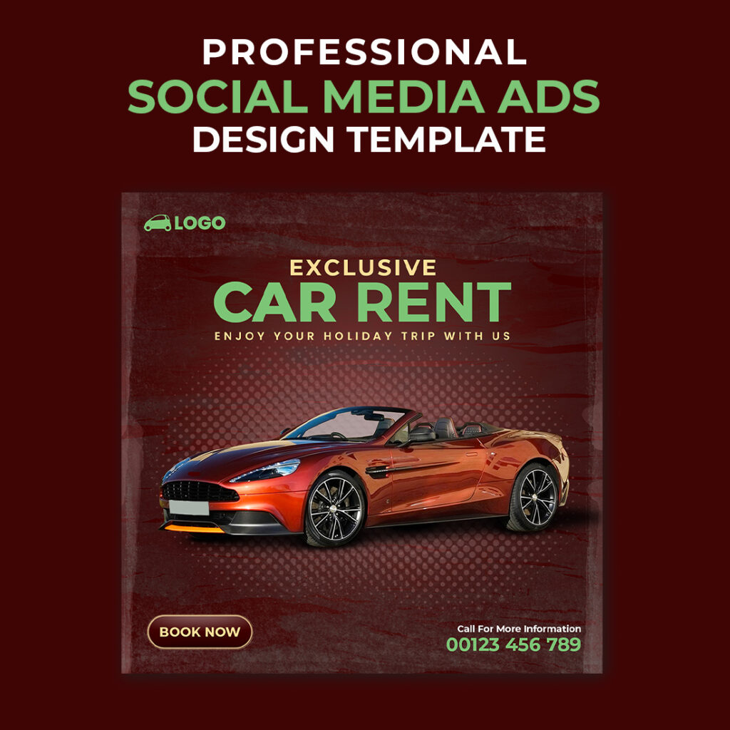 Professional & Creative Car Rent Social Media Ads Design Banner ...