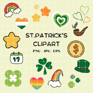 St.Patrick\'s Day Hand Drawn Clipart - PNG, JPG, EPS - 300 DPI ...