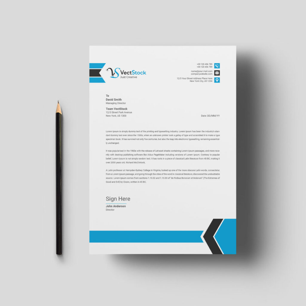 Clean Letterhead Template Design - MasterBundles