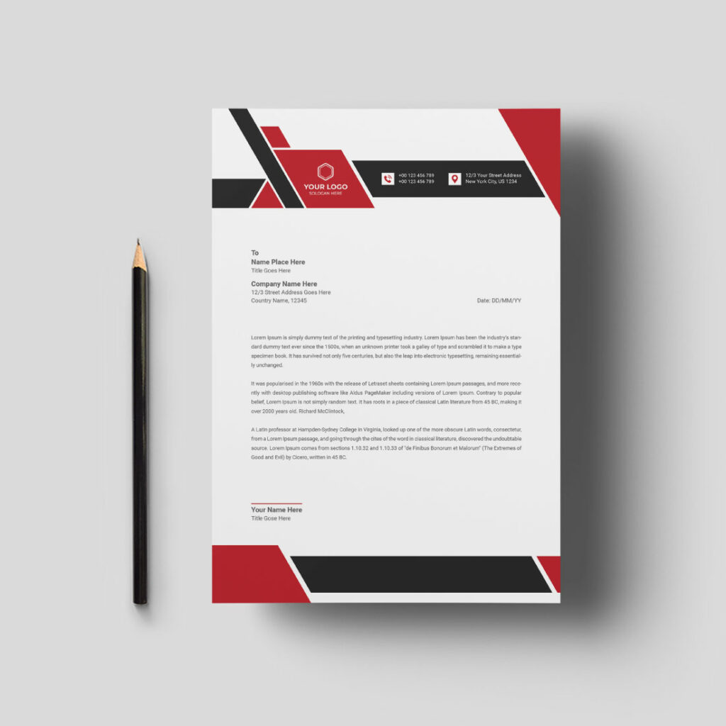 Free Letterhead Template in Flat Style - MasterBundles