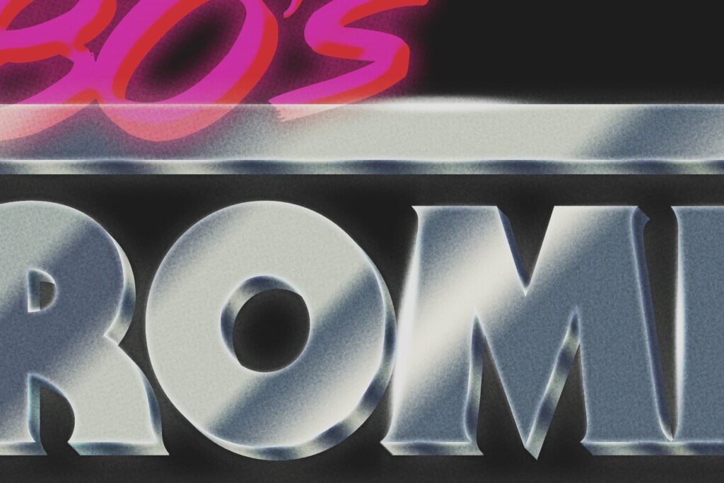 80's Chrome Photoshop Text Effect – MasterBundles