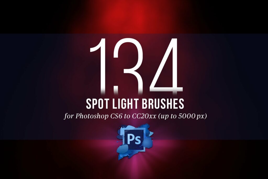 134 Spotlight Brushes for Photoshop – MasterBundles