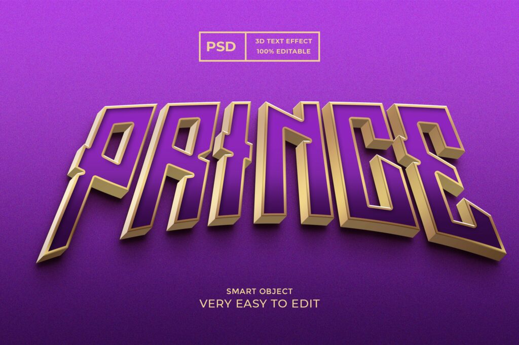 Prince 3d text style effect psd – MasterBundles