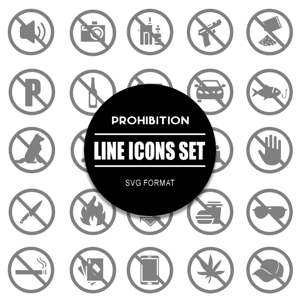 Prohibition Icon Set - MasterBundles