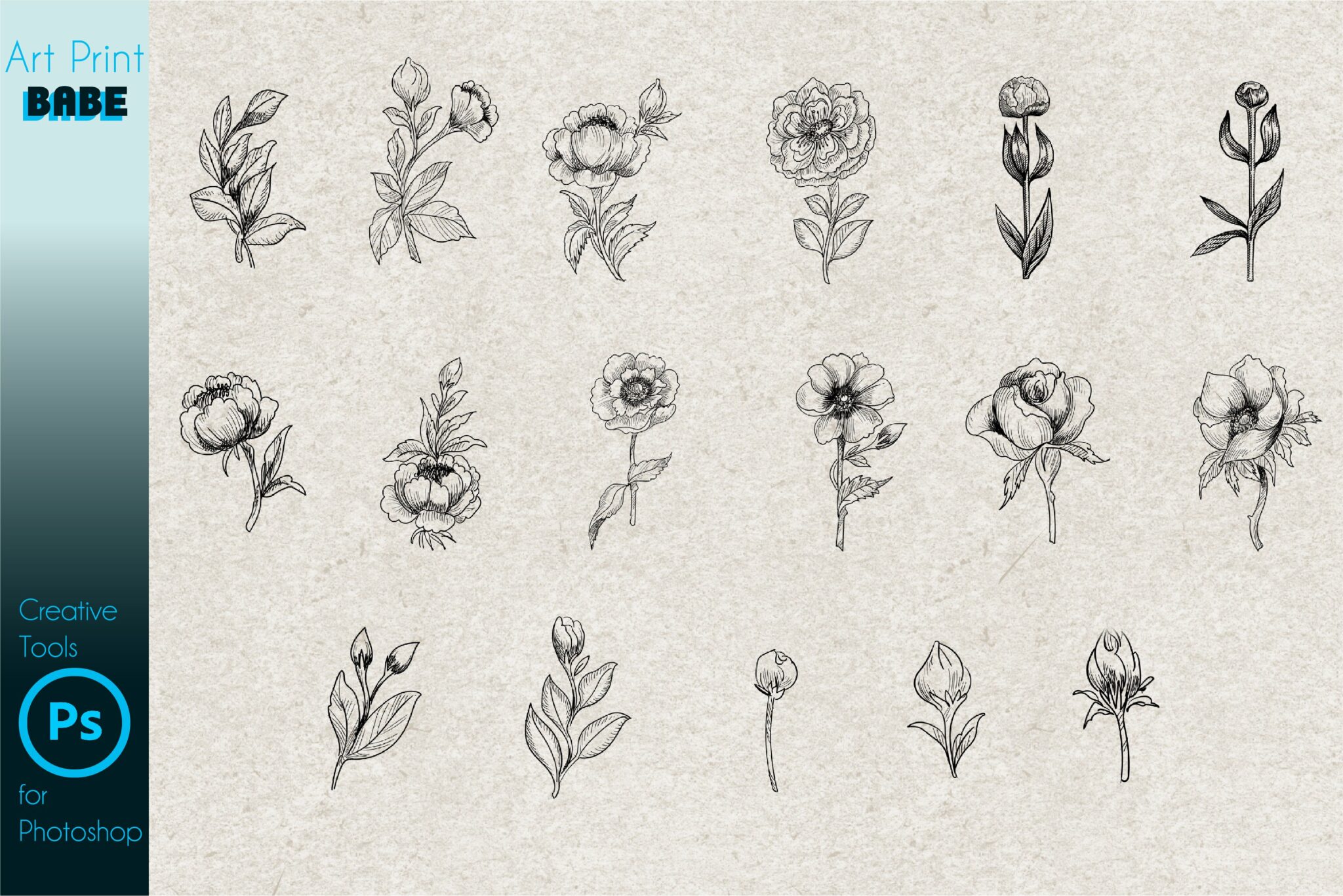 Photoshop Flower Brush MinimalTattoo – MasterBundles