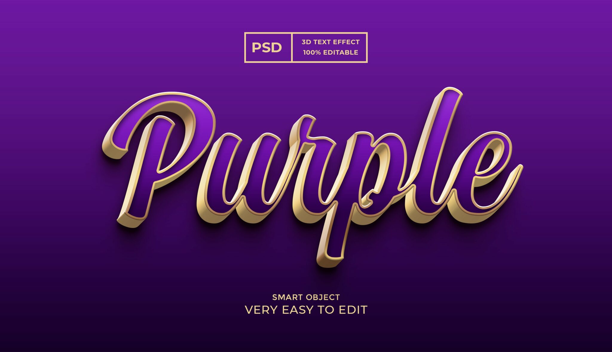 Purple 3D Text Style Effect PSD – MasterBundles