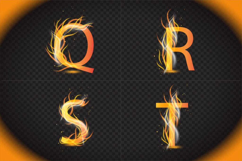 Fire Alphabet Letters Design – MasterBundles