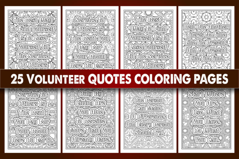 Volunteer Quotes Coloring Page - MasterBundles