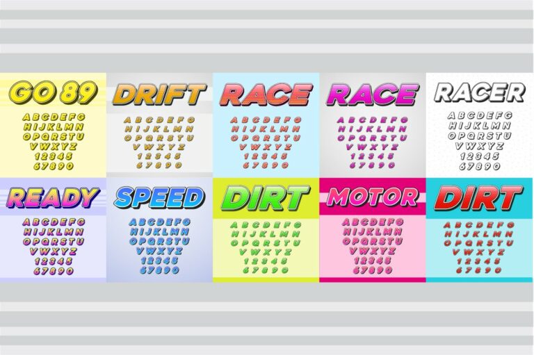 Awesome 20 Racing Fonts with Numbers – MasterBundles