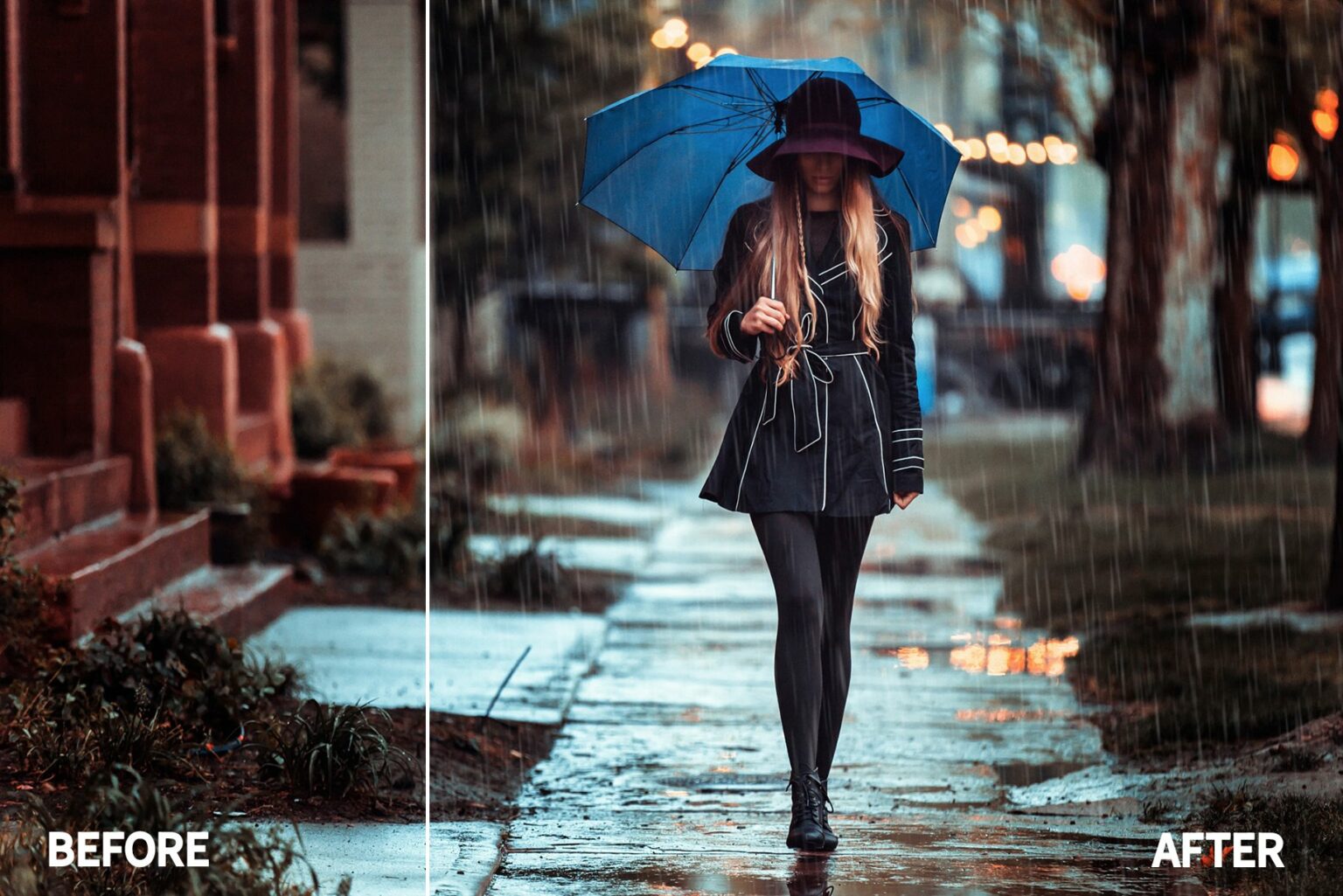 Rain Effect TEXT & Overlays & Brush – MasterBundles