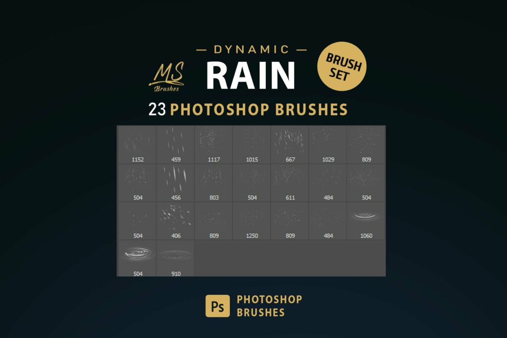 Rain Photoshop Brushes – MasterBundles