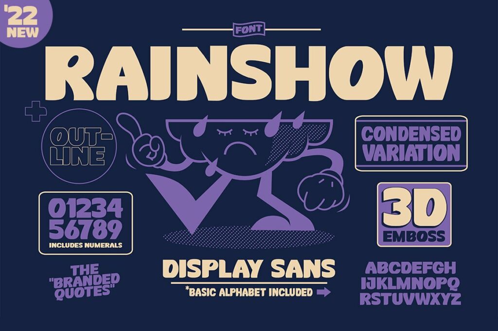 Rainshow Display Sans +Illustrations – MasterBundles