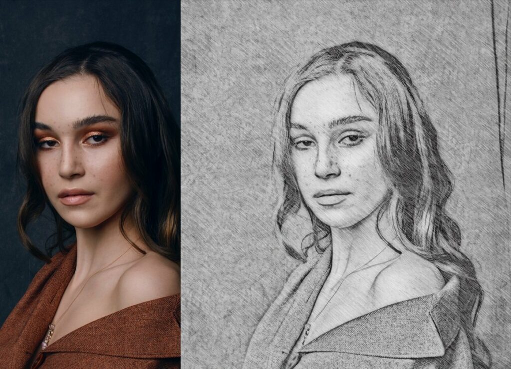 Pencil Sketch Portrait PS Action – MasterBundles