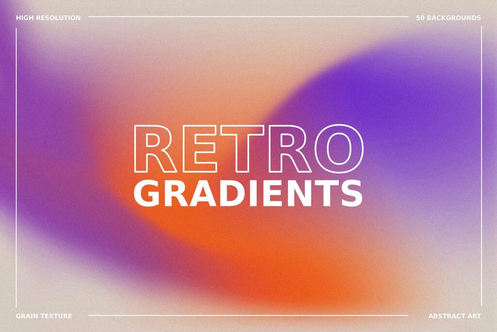 70s Retro Gradient Backgrounds Set – MasterBundles