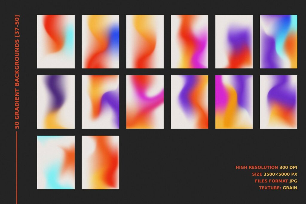 70s Retro Gradient Backgrounds Set – MasterBundles