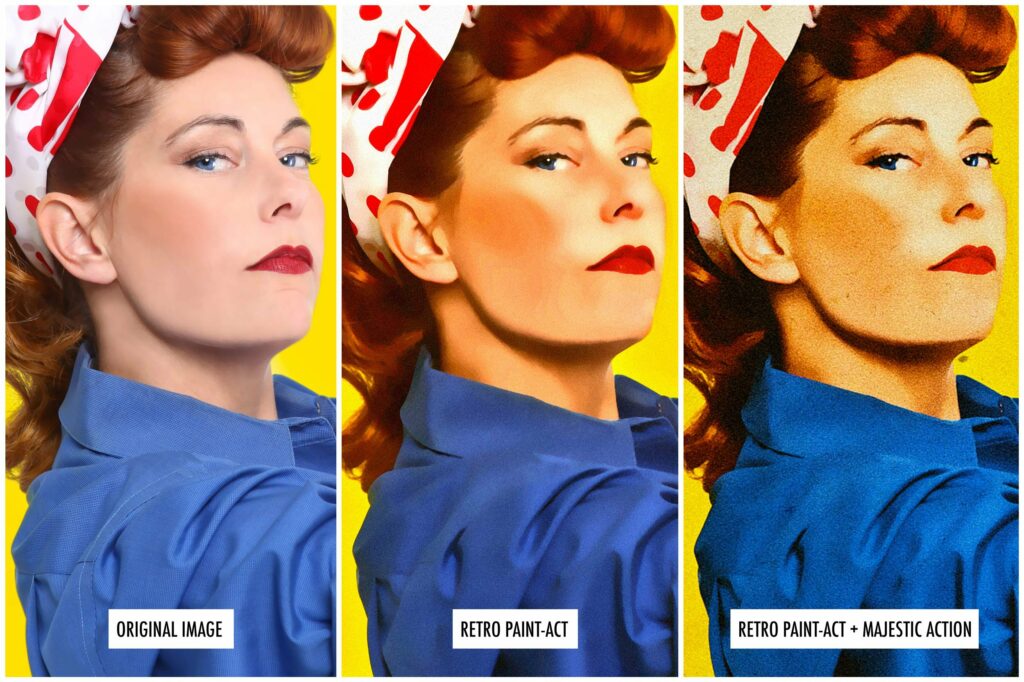 Retro Paint-Act - PS Action + Kit – MasterBundles