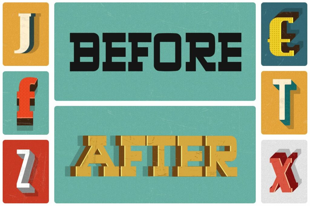 Retro Text Layer Styles - Photoshop – MasterBundles