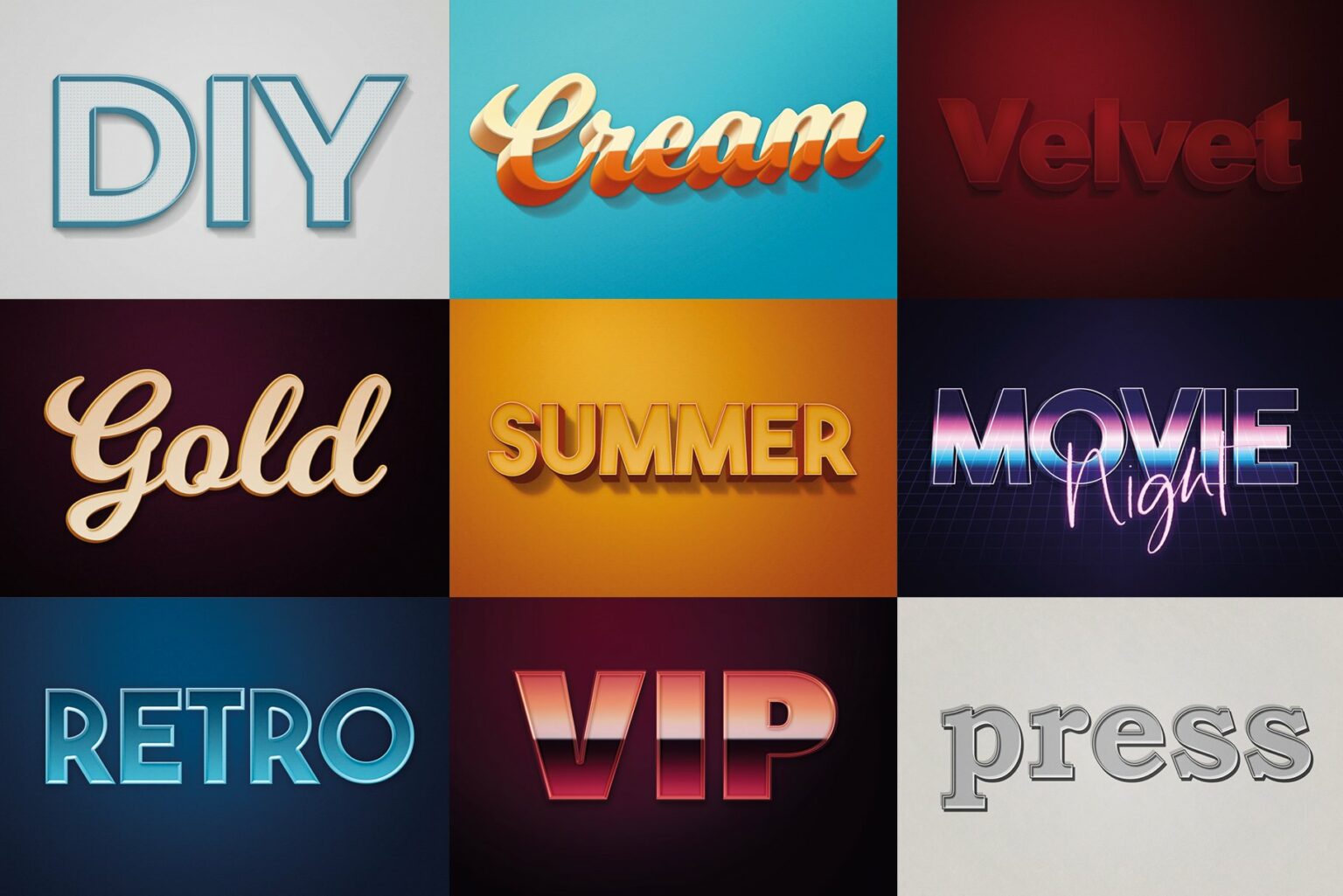 Retro Text-Effects -The Big Bundle – MasterBundles