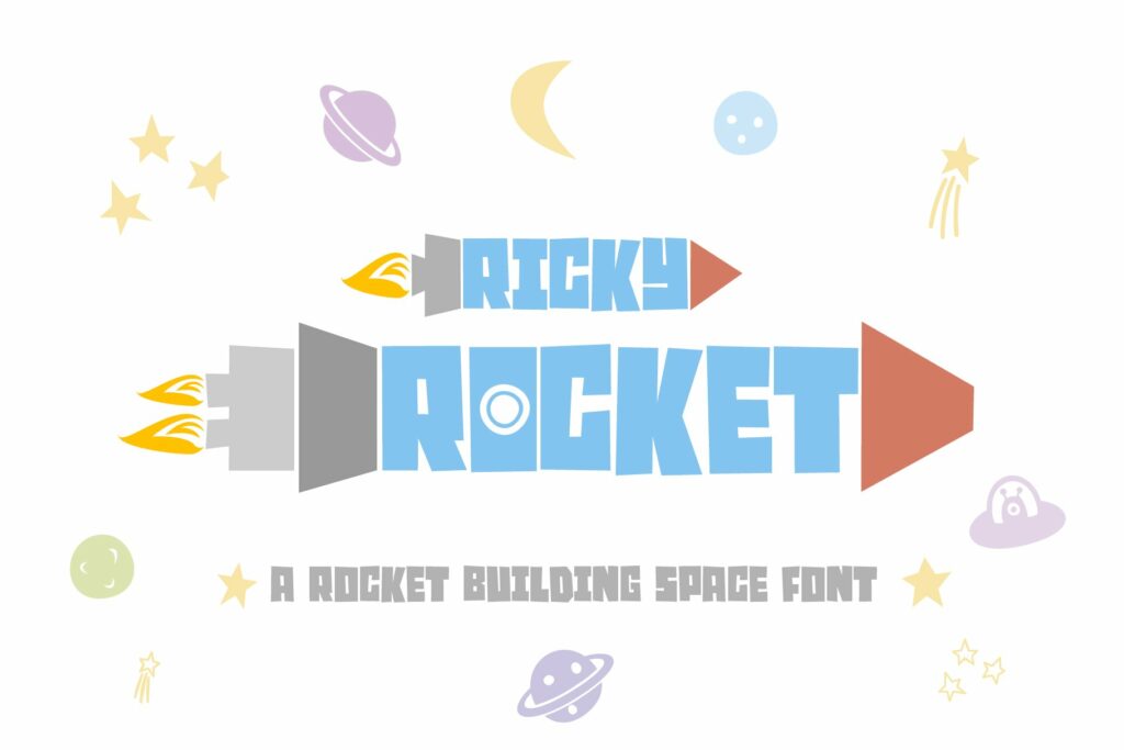 RICKY ROCKET FONT | a fun space font – MasterBundles