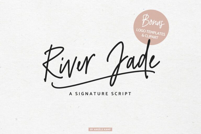 River Jade signature font & logos – MasterBundles