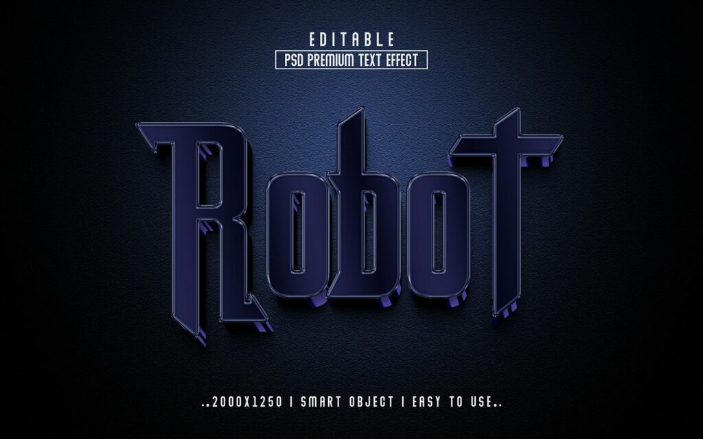 Robot 3D Editable psd Text Effect – MasterBundles