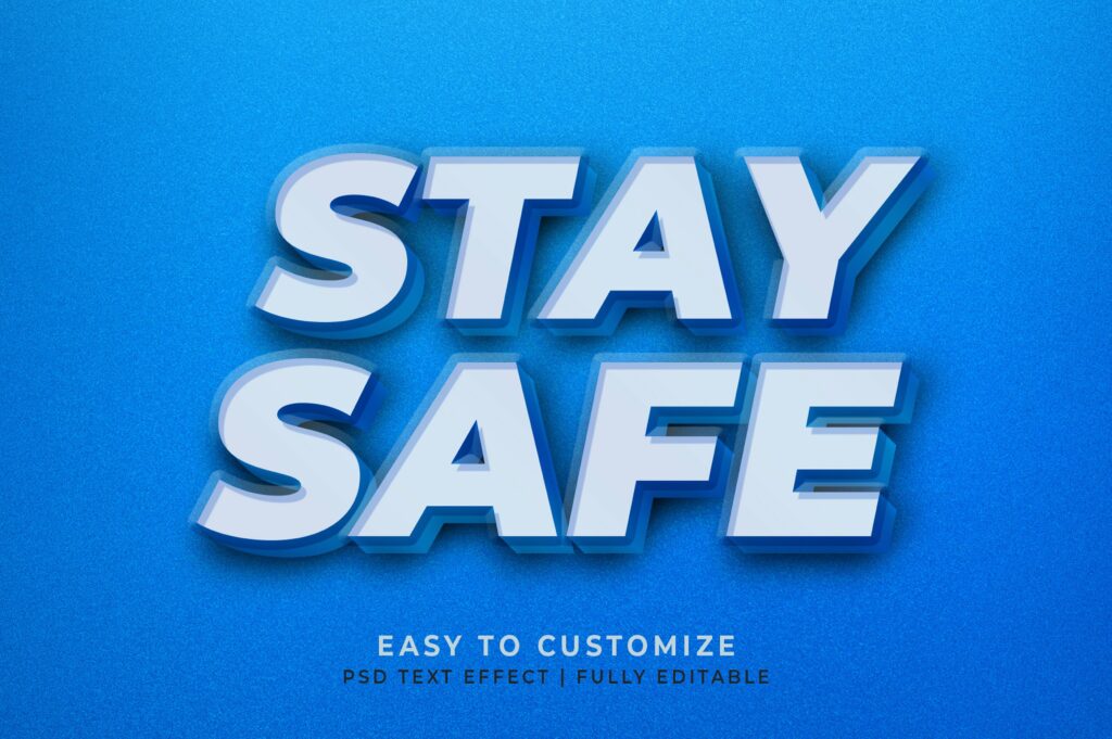 Stay Safe Text Style Effect Mockup – MasterBundles