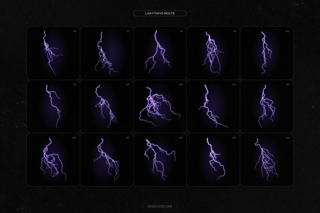Lightning Bolts & Lens Flares Bundle – MasterBundles