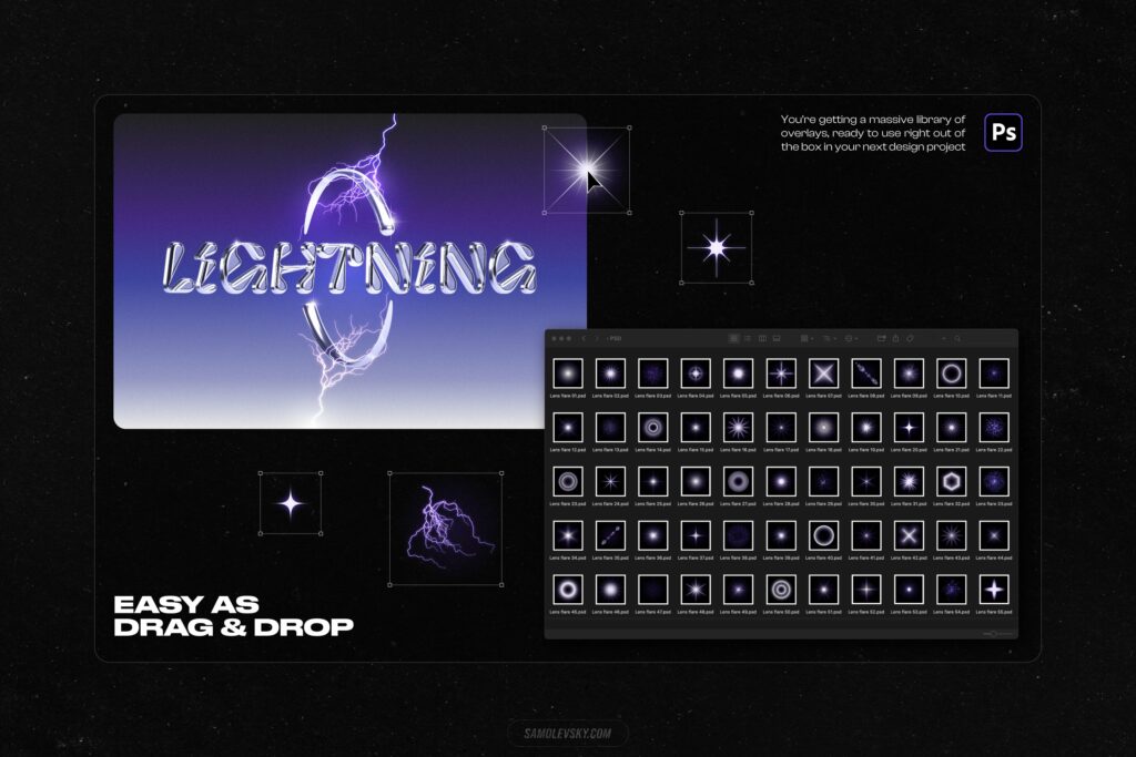 Lightning Bolts & Lens Flares Bundle – MasterBundles