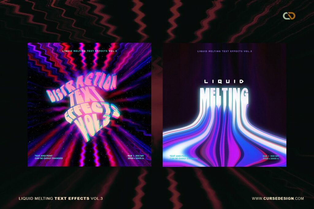 Liquid Melting Text Effects Bundle – MasterBundles