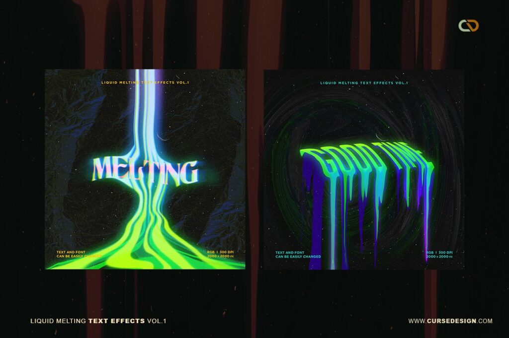 Liquid Melting Text Effects Vol.1 – MasterBundles
