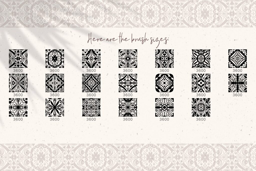 20 Tile Stamps for Procreate and PS – MasterBundles